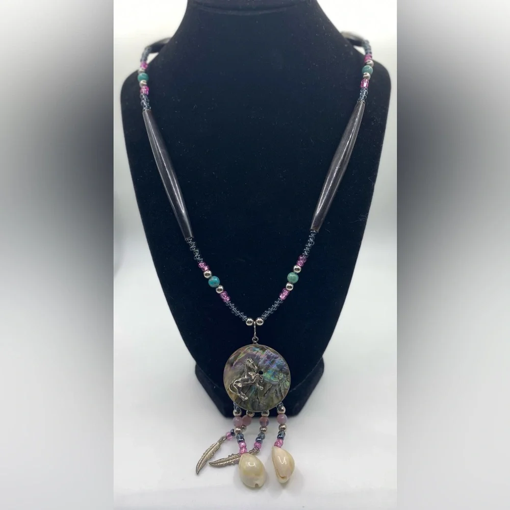 Hand Crafted | Jewelry | Native American Abalone Shell Horse Necklace ...